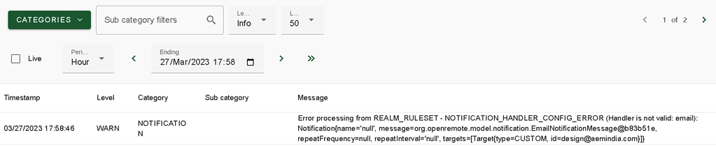 Email Configuration Error - Rules: When-Then, Flows and Groovy - OpenRemote