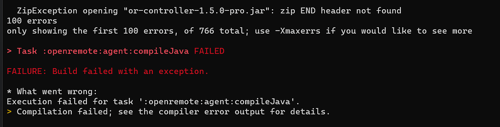 Build failed when ./gradlew clean installDist - Custom Deployment - OpenRemote